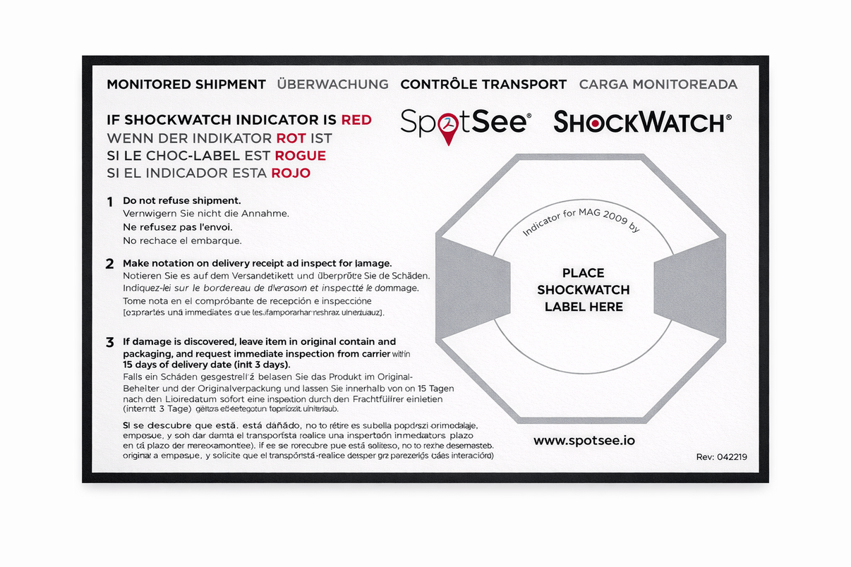 ShockDot / ShockWatch Multilingual Companion Labels (200/Roll) - EN/ES ...