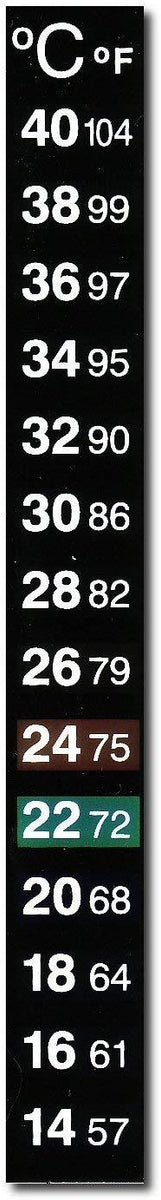 14C to 40C (57F to 104F) Dual Scale Adhesive LCD Thermometer Strip ...